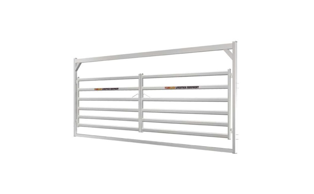 6.0m Cattle Rail Double Gate In Frame - Cavalier Livestock Equipment